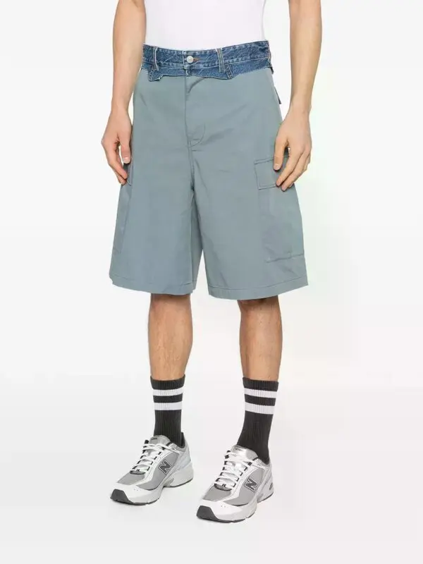 MAISON MARGIELA Denim-panel Cargo Shorts - Blue