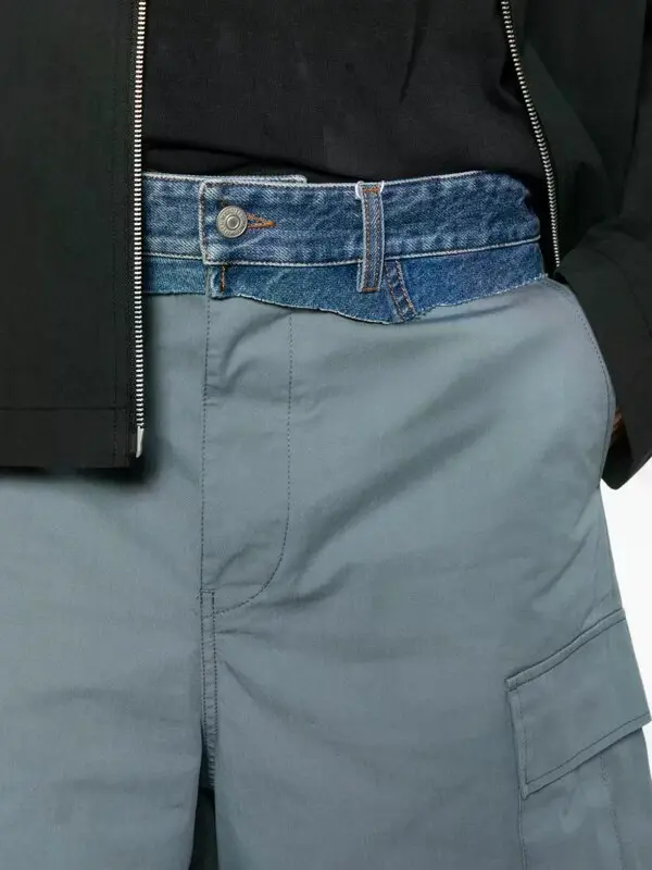 MAISON MARGIELA Denim-panel Cargo Shorts - Blue