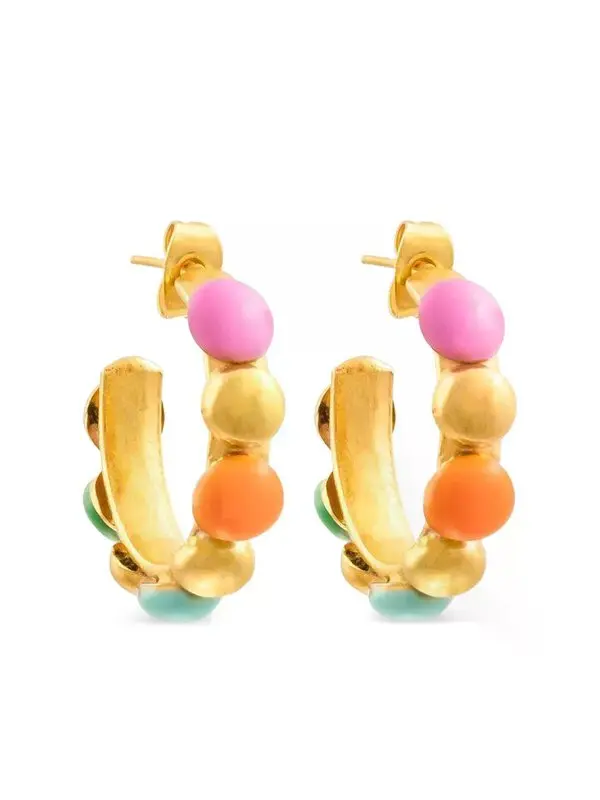 Sylvia Toledano Creole Enamelled Hoop Earrings - Multicolour