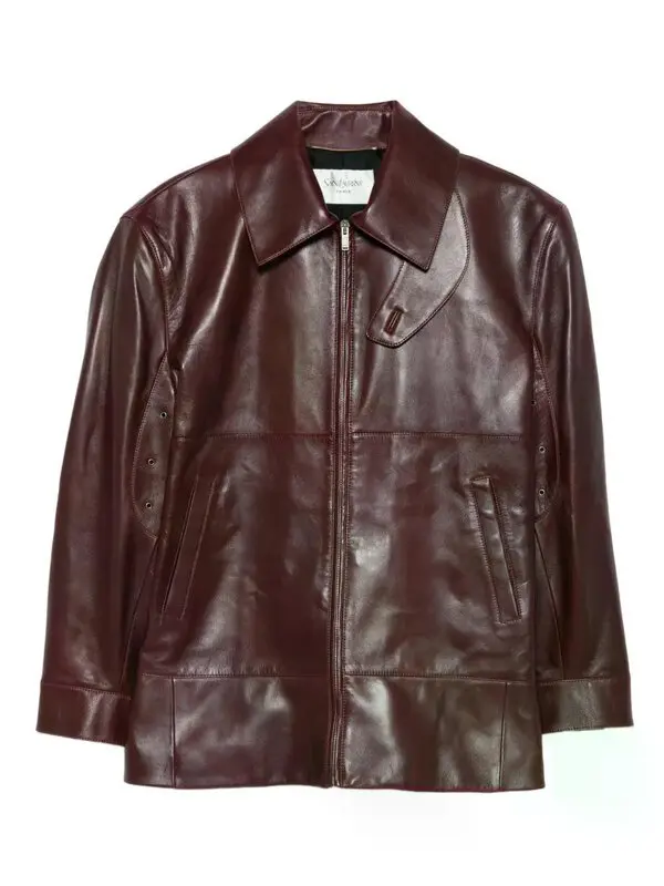 Saint Laurent Zip-up Leather Coat