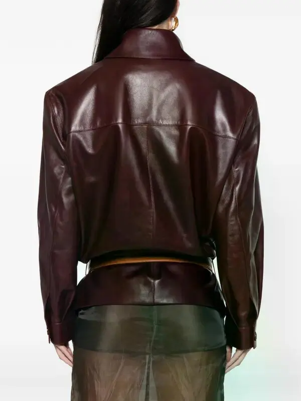 Saint Laurent Zip-up Leather Coat