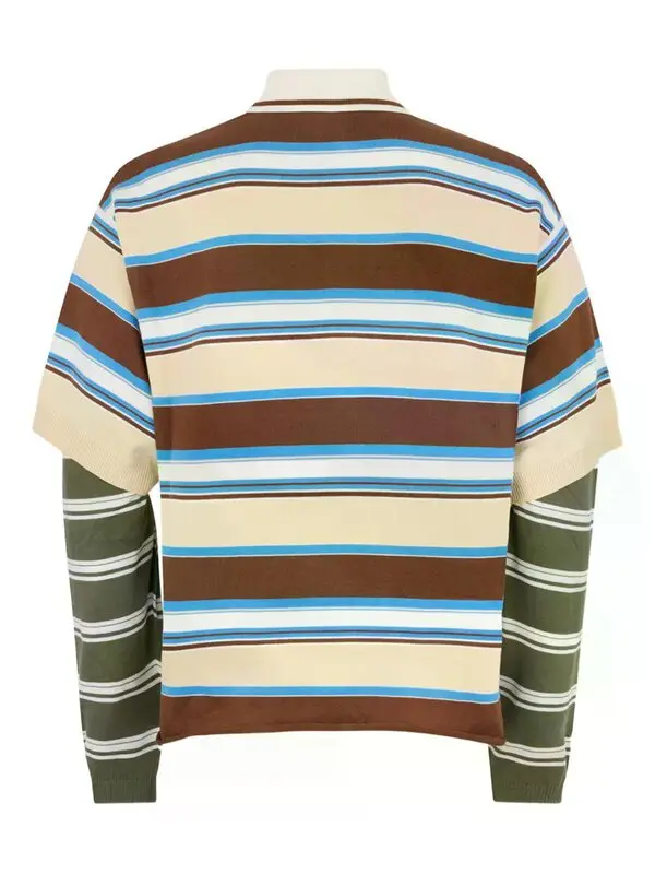 Dsquared2 Striped Long-sleeve Polo Shirt - Neutrals