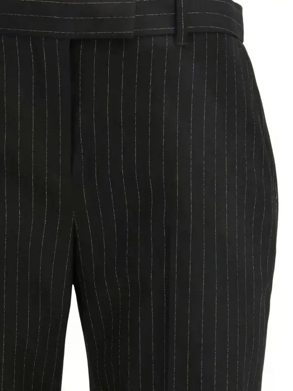 Alexander McQueen Pinstripe Print Tailored Trousers - Black