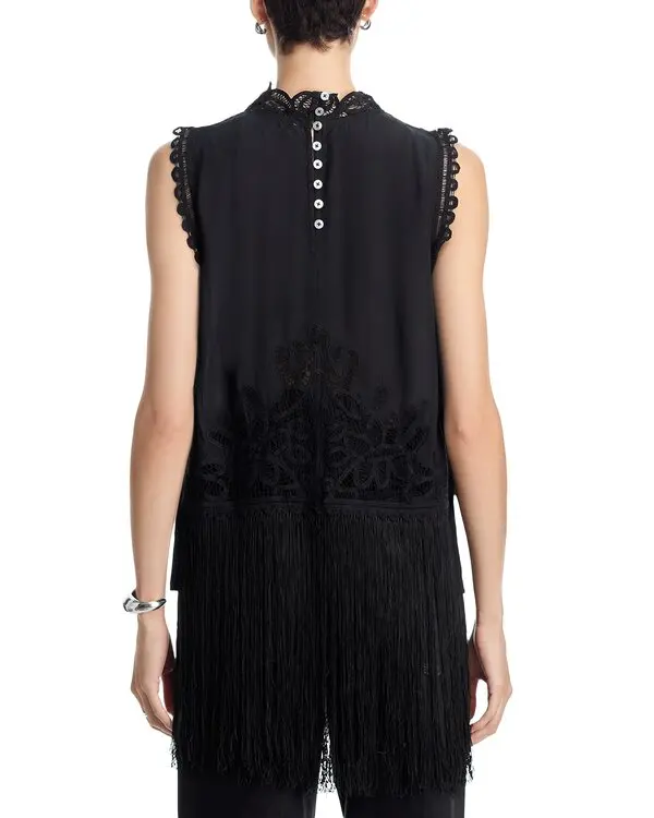 Sea Adelina Lace Fringe Top