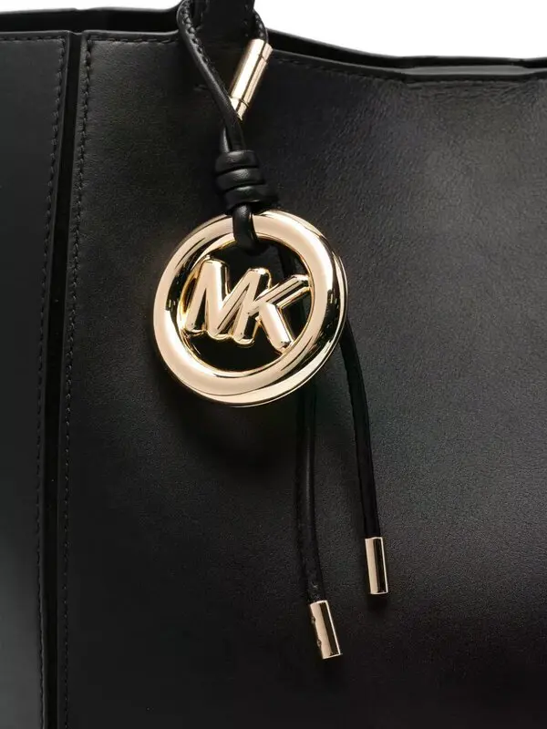 Michael Kors Logo-detail Leather Shoulder Bag - Black