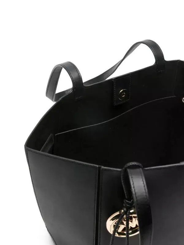 Michael Kors Logo-detail Leather Shoulder Bag - Black