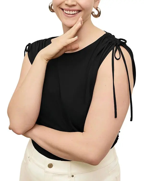 M.M.LAFLEUR Dotty Light Jersey Top - Black