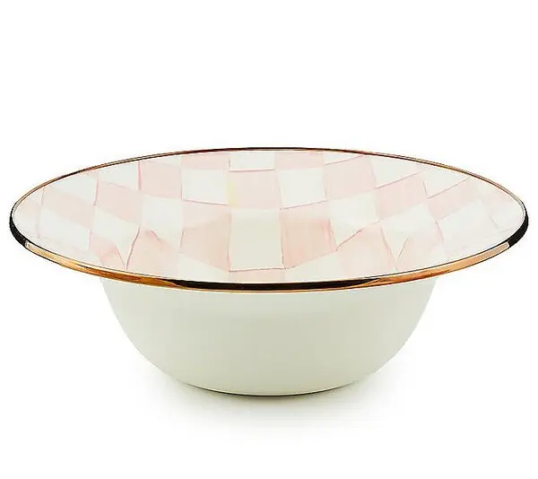 MACKENZIE-CHILDS As Is 40oz. Enamel Check Serving Bowl - One-color
