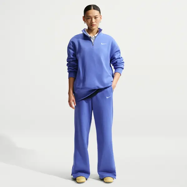 Nike Sportswear Phoenix Fleece High-waisted Wide-leg Pants - Blue