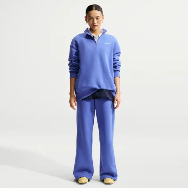 Nike Sportswear Phoenix Fleece Oversized 1/4-zip Long Sweatshirt - Blue