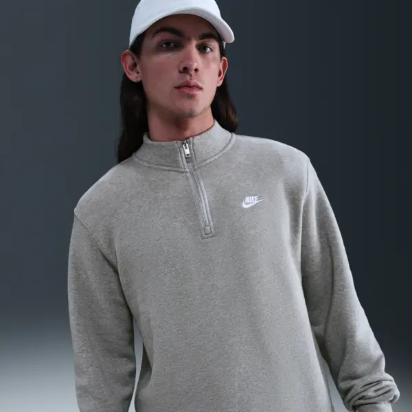 Nike Sportswear Club 1/2-zip Fleece Top - Grey