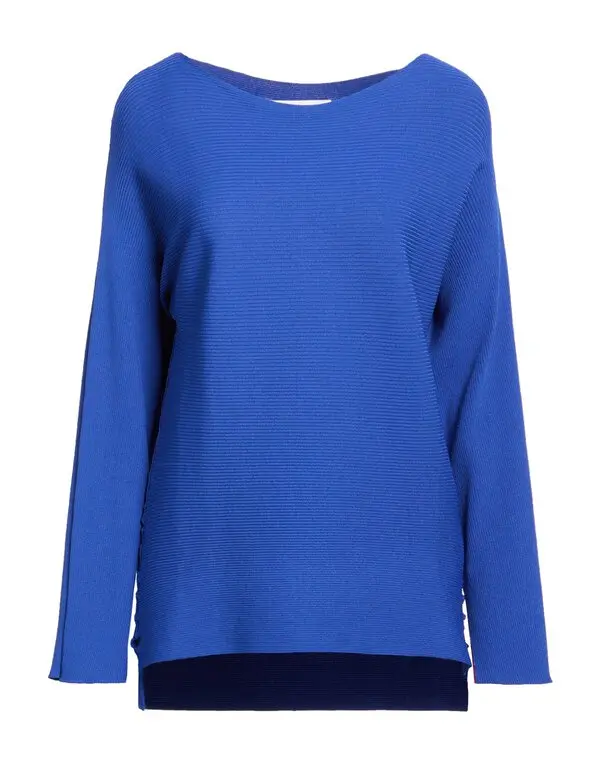 Liviana Conti Ribbed Boat Neck Sweater - Light Blue