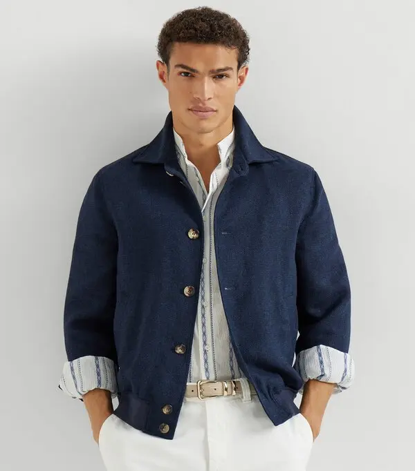 Brunello Cucinelli Silk-linen-wool Overshirt - Blue