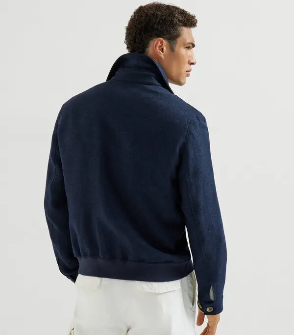 Brunello Cucinelli Silk-linen-wool Overshirt - Blue
