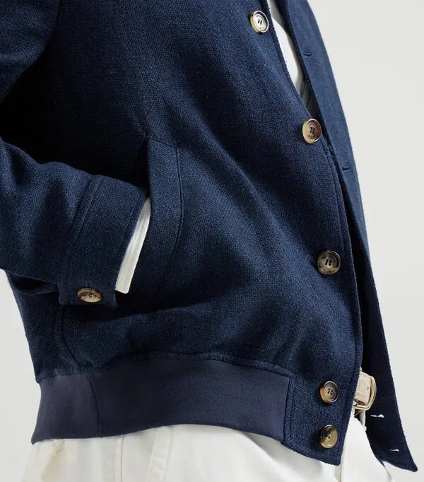 Brunello Cucinelli Silk-linen-wool Overshirt - Blue