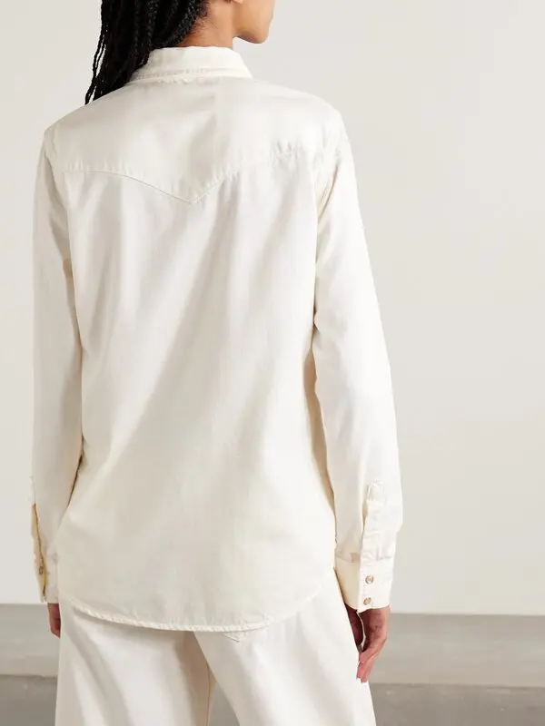 NILI LOTAN Travis Denim Shirt - Neutrals
