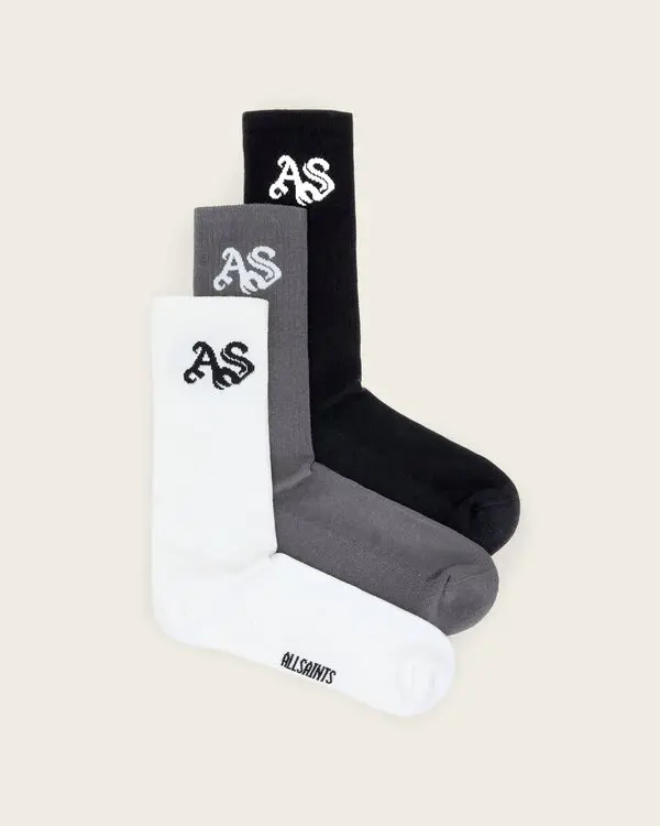 ALLSAINTS Gothic 3-pack Socks - Metal Grey