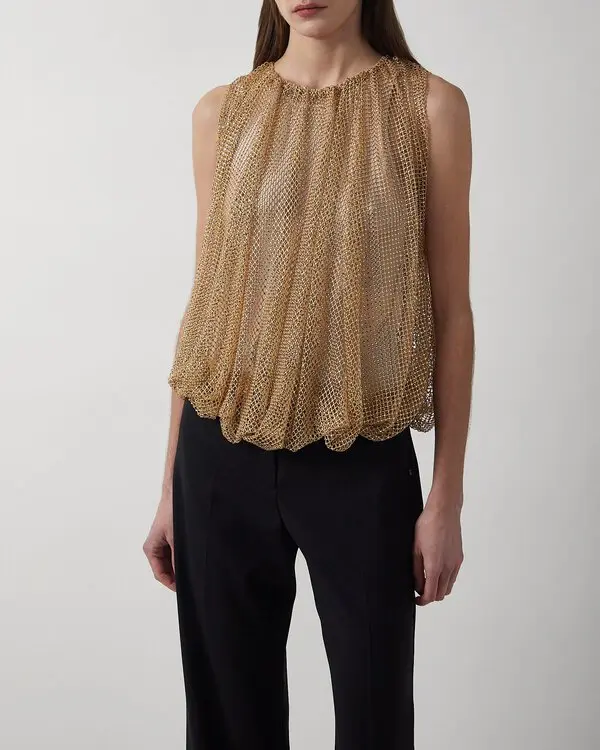 Sportmax Mesh Sleeveless Top - Camel
