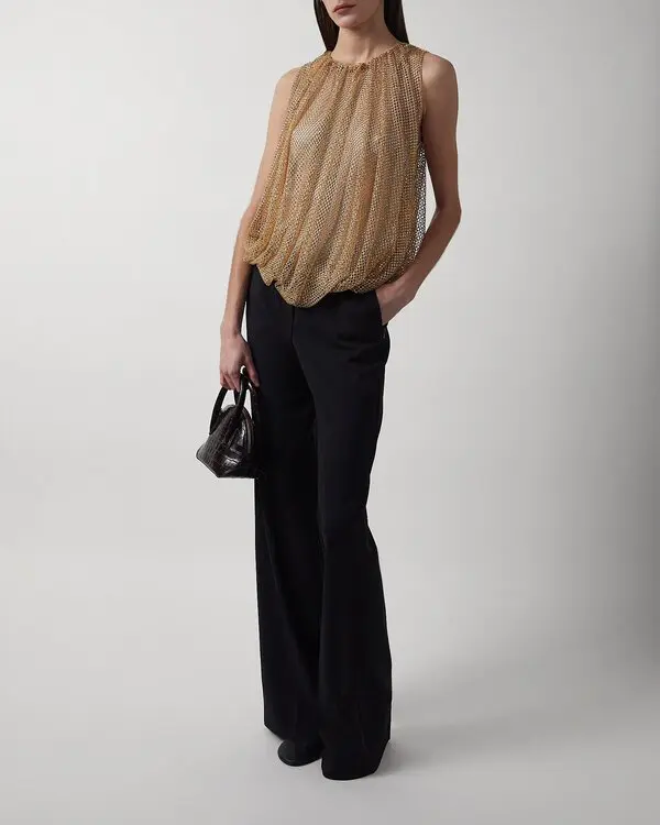 Sportmax Mesh Sleeveless Top - Camel