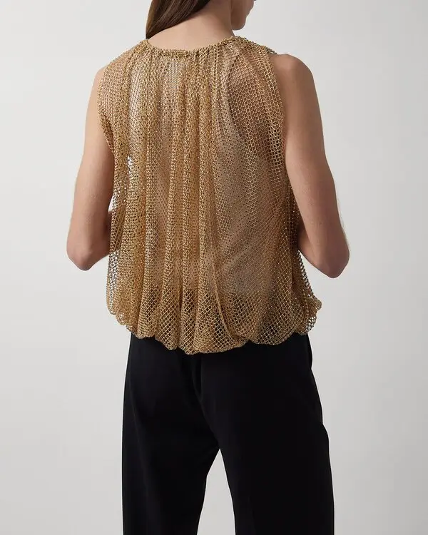 Sportmax Mesh Sleeveless Top - Camel