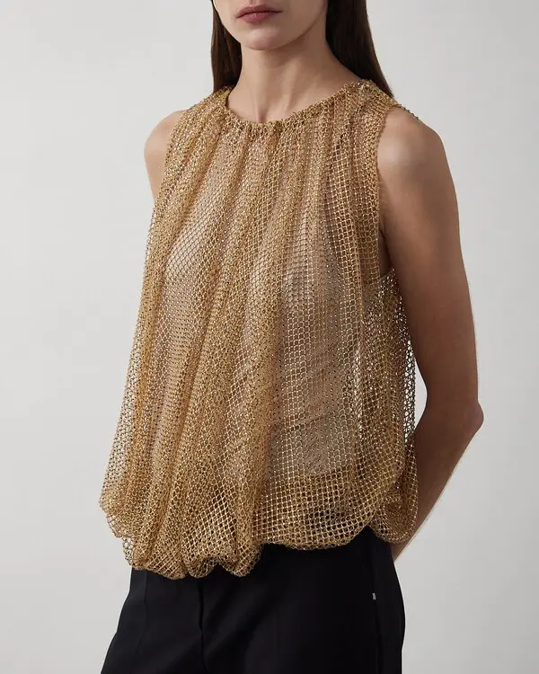 Sportmax Mesh Sleeveless Top - Camel