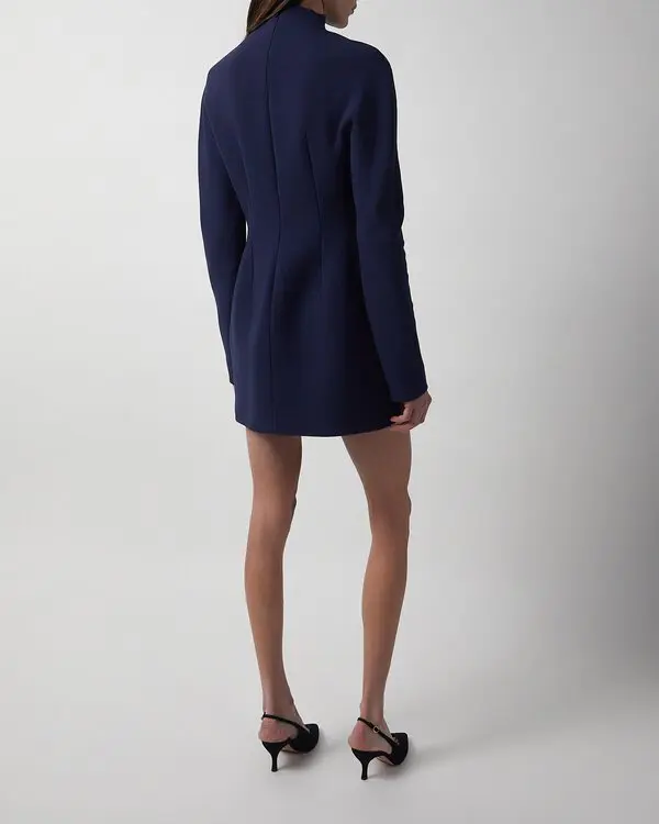 Sportmax Spxtefrite" Mini Dress With High Neckline And Zip Closure - Midnight