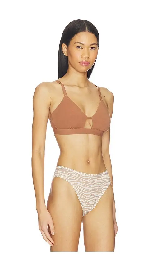 NEGATIVE UNDERWEAR Cotton Cutout Bra In Nude