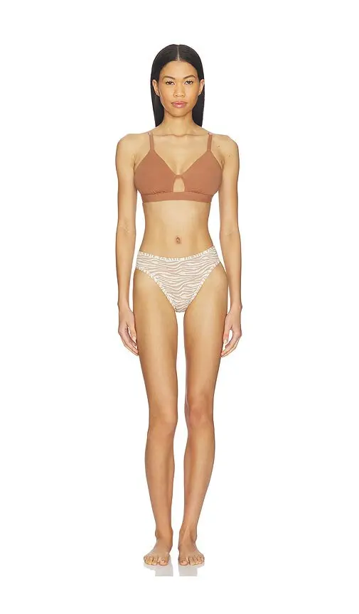 NEGATIVE UNDERWEAR Cotton Cutout Bra In Nude