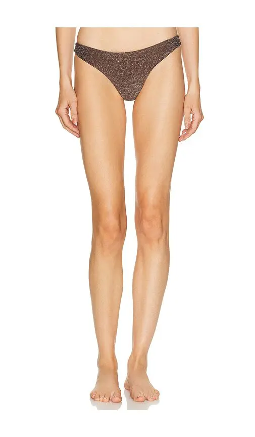 Mikoh Lurex Suva Bikini Bottom - Lurex Chocolate