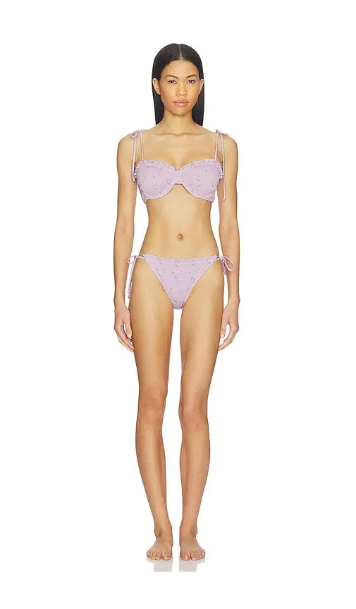 LoveShackFancy Quinley Bikini - Lilac Ice
