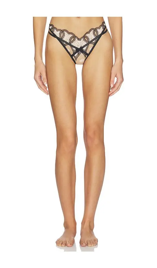 For Love & Lemons Truest Love Thong Panty - Black