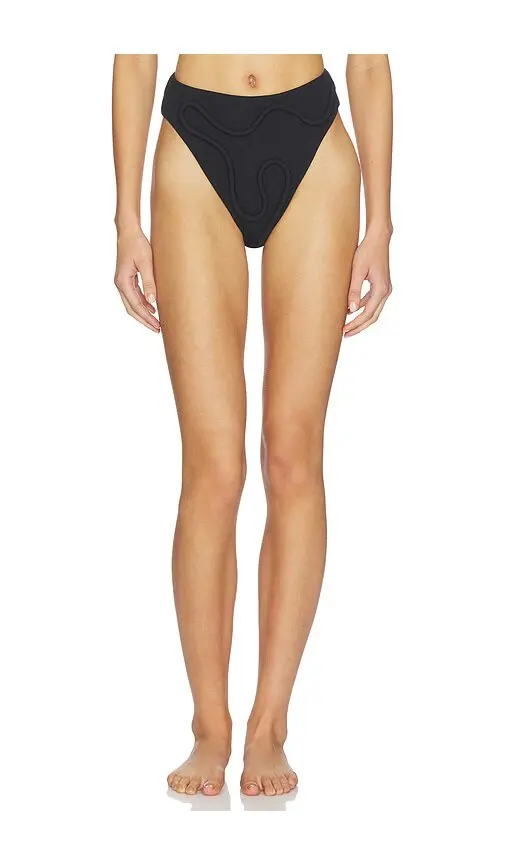 NAU BIKINIS Swirl Bikini Bottom - Black