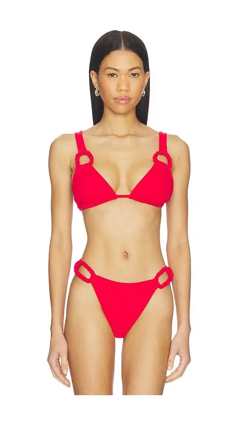 NAU BIKINIS Rope Link Bikini Top - Red