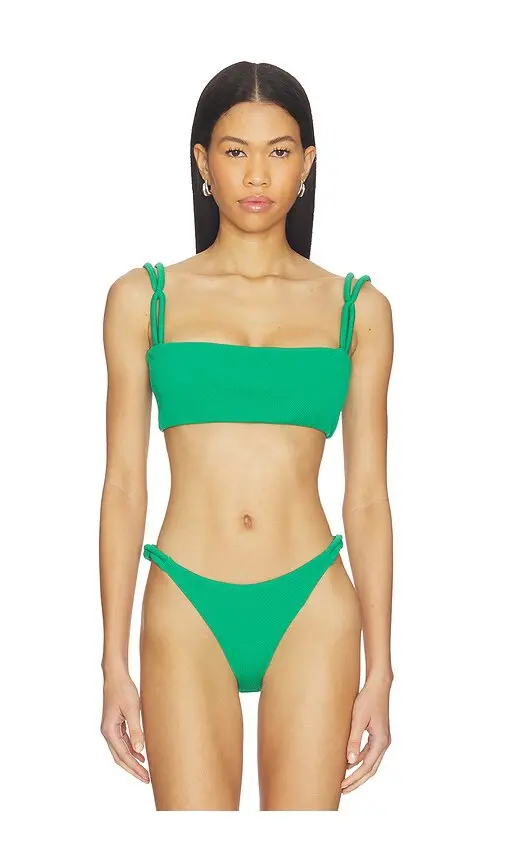 NAU BIKINIS Link Strap Bikini Top - Emerald