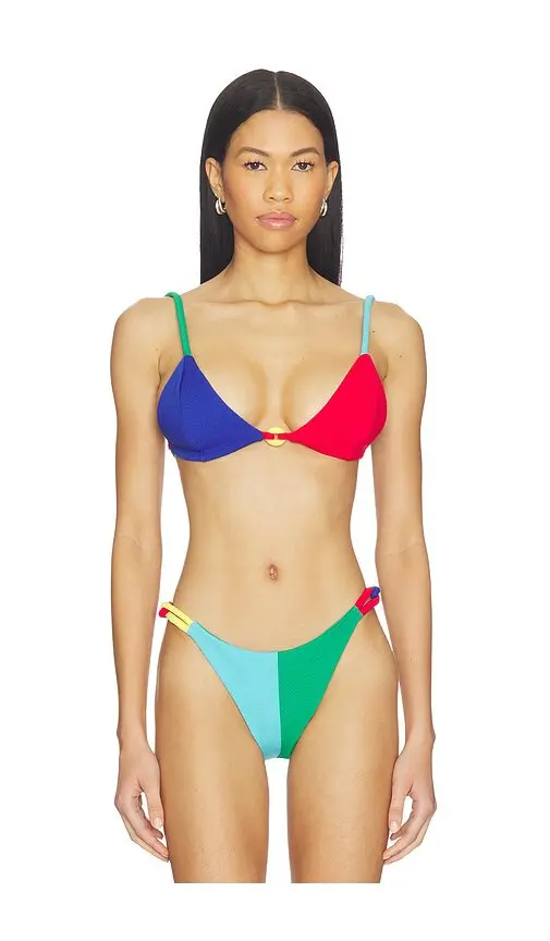 NAU BIKINIS Link Strap Triangle Bikini Top - Multicolor