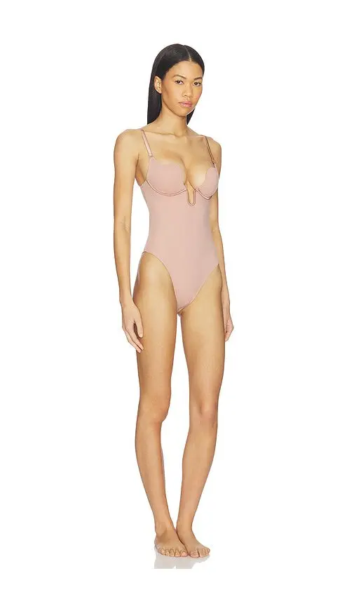 FLEUR DU MAL Le Stretch U-plunge Bodysuit - Tan