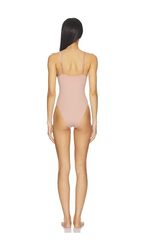 FLEUR DU MAL Le Stretch U-plunge Bodysuit - Tan