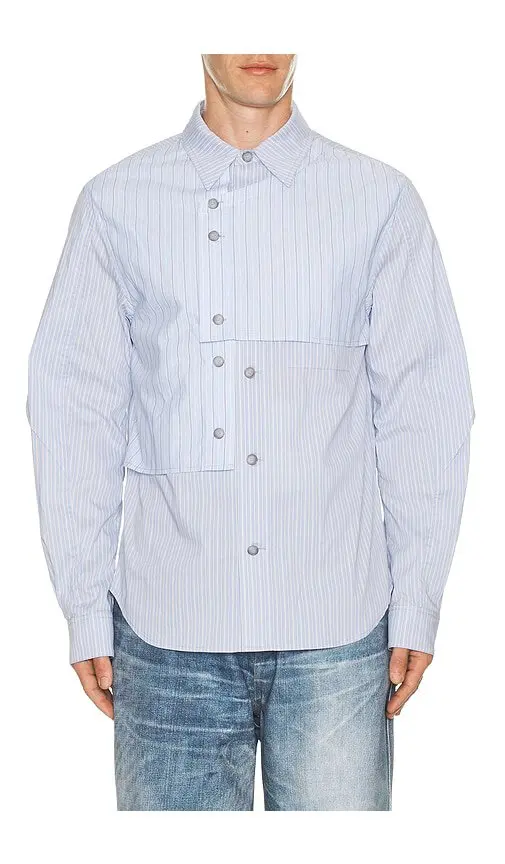 Andersson Bell Stripe Layered Shirt In Baby - Blue