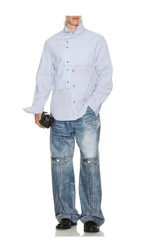 Andersson Bell Stripe Layered Shirt In Baby