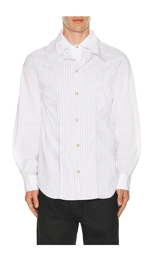 Andersson Bell Open Collar Layered Shirt - White