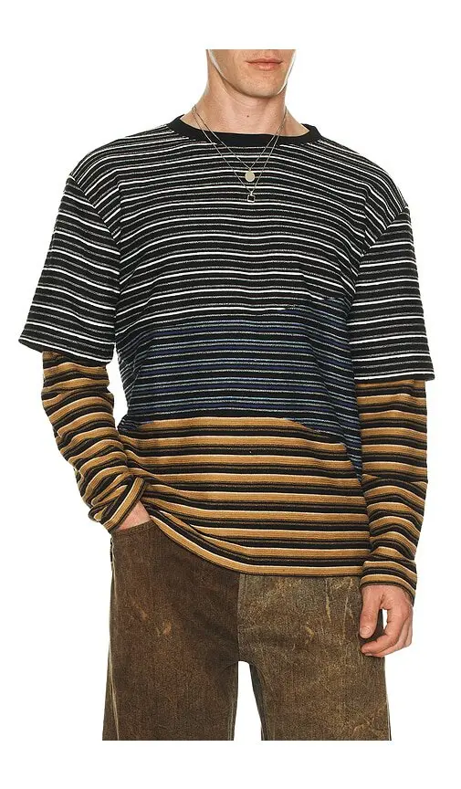 Andersson Bell Stripe Long Sleeve Tee In Black - Multi