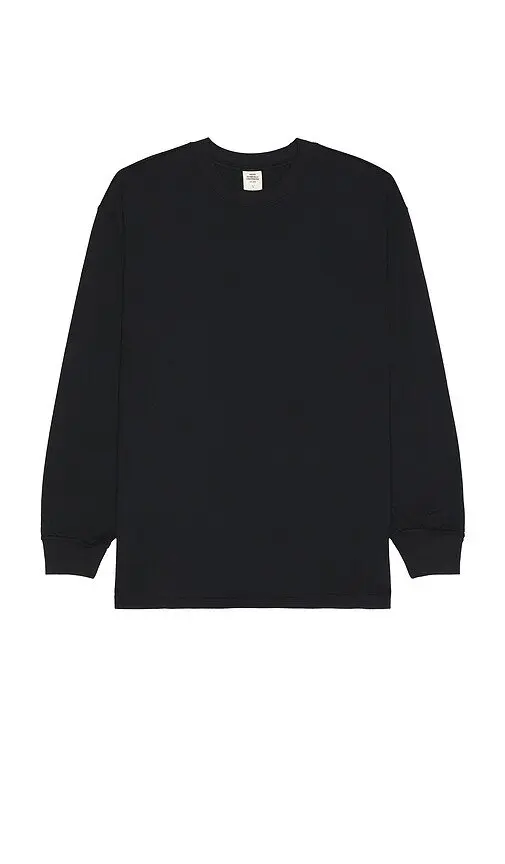 SKIMS Heavyweight Cotton Long Sleeve T-shirt In Black - Obsidian