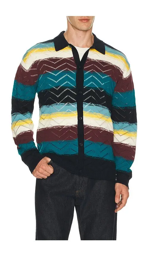 Scotch & Soda Open Structure Knitted Cardigan - Navy