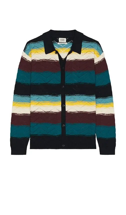 Scotch & Soda Open Structure Knitted Cardigan - Navy