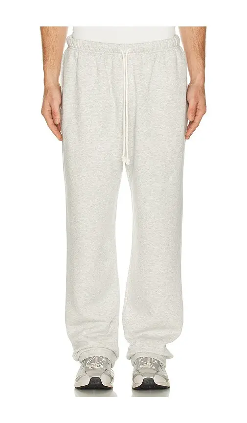 SKIMS Fleece Lounge Straight Leg Pant In Grey - Light Heather Grey