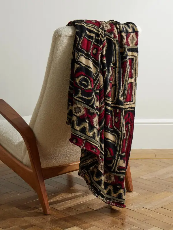 Kapital Alaska Raven Wool-jacquard Blanket - Red