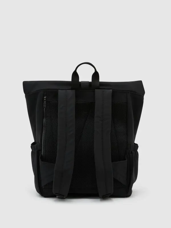 REISS Pascal Technical Roll-top Backpack - Black