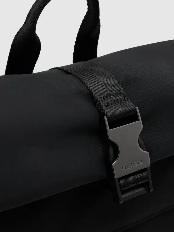 REISS Pascal Technical Roll-top Backpack - Black