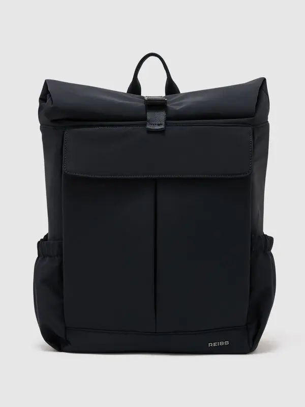 REISS Pascal Technical Roll-top Backpack - Navy