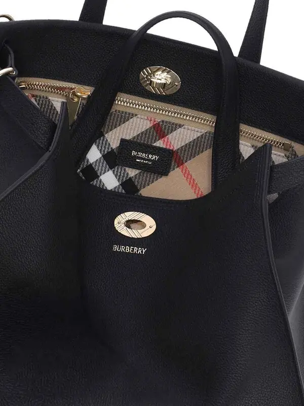 Burberry Small 'cotswolds' Tote Bag - Black